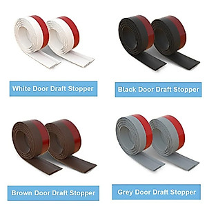 IN2CA Bottom of Door Draft Stopper - Weather Stripping Door Seal for Exterior & Interior Doors - Garage Window Blocker Noise Dust Insulation Draft Guard - Pack of 2 (White, 2" W x 39" L)
