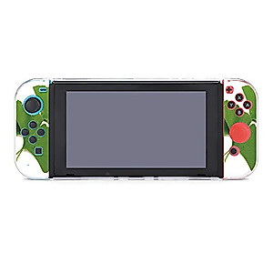SUPNON Ginkgo Biloba Fresh Leaves On White Background Protective Case Compatible with Nintendo Switch Soft Slim Grip Cover Shell for Console & Joy-Con with Screen Protector, Thumb Grips Design27077