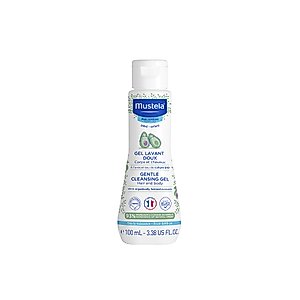 Mustela Gentle Cleansing Gel - Baby Hair & Body Wash - Tear Free - with Natural Avocado fortified with Vitamin B5 - 3.38 Fl Oz (Pack of 1)