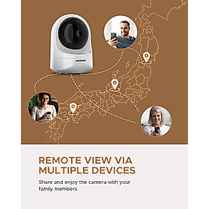 muson WiFi Home Camera for Baby/Pet/Nanny 1080P HD Indoor Wireless Surveillance Camera with Motion Detection, Night Vision, Two-Way Audio, Compatible with Alexa, Compatible with Smartphones, White