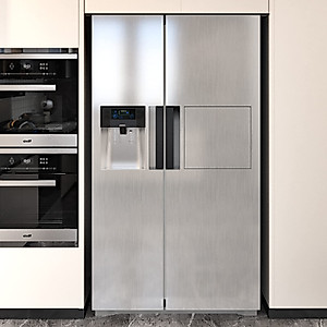 Stainless Steel Contact Paper for Appliances Metal Silver Contact Paper for Dishwasher Fridge Refrigerator Peel and Stick Backsplash Glossy Waterproof Wallpaper for Countertops 24" x 394"