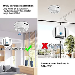 FUVISION Hidden Camera Smoke Detector, Spy Camera HD 1080p Wireless Security Camera with Night Vision and Motion Detection Remote App Control for Home Security, Home Elderly Pet, 180 Days Standby