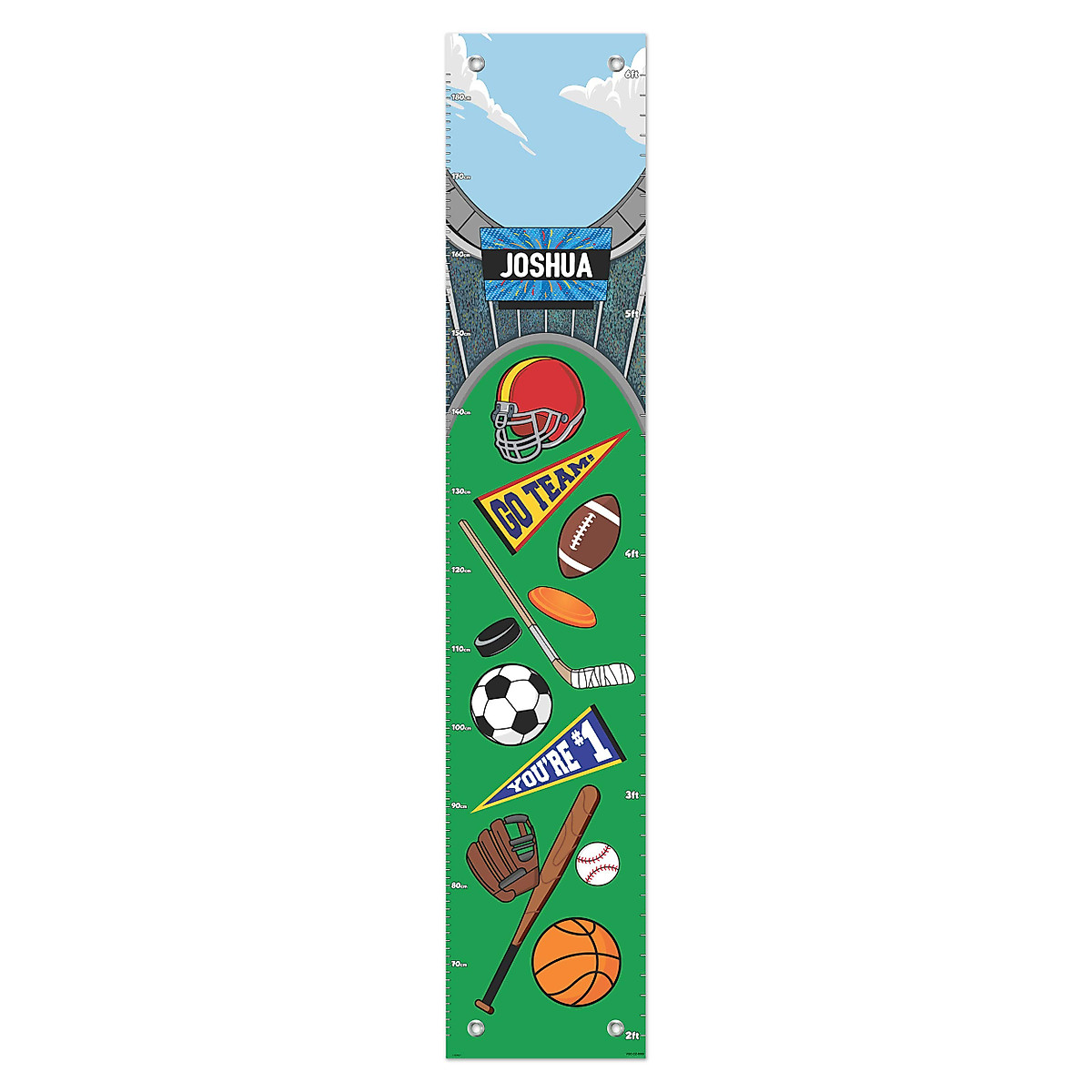 Kid Room Decor Kid Growth Chart Sports Theme Gifts Child Measurement Chart Personalized Growth Chart