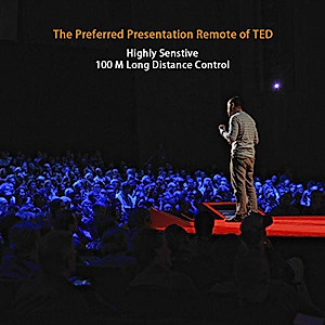 Presentation Clicker Remote Laser Pointer - Wireless USB Presenter - Slideshow PowerPoint Clicker - Compatible with Win10︱MAC - Support PPT︱Keynote︱Google Slides (K100B)