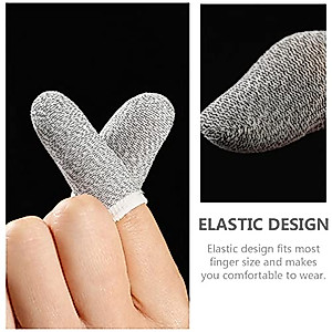 UKCOCO Gaming Finger Sleeves for Mobile Game- White Yellow Silver Fiber Game Sweat- Proof Finger Cot Mobile Controller Breathable Touchscreen, 6pcs