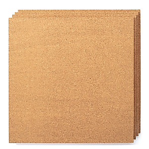 Mr. Pen- Cork Board, 4 Pack, 12”X 12”, 0.2” Thick, Cork Board Tiles, Cork Tiles, Cork Squares, Cork Wall Tiles, Corkboard Squares for Wall, Corkboard for Wall, Cork Board Tiles for Walls
