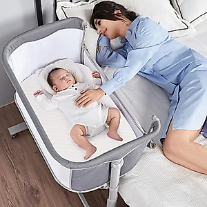 Wonder Living Baby Bassinet Mattress with Removal Waterproof Cover, Breathable, Hypoallergenic, Non-Toxic, Oval Shaped, Fits Portable Bassinets, 15" x 30"