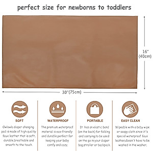 Owlowla Baby Diaper Changing Pad Portable Changing Mat Travel Changing Pad Liner for Baby and Small Toddler(Classic Brown&Brush Strokes)