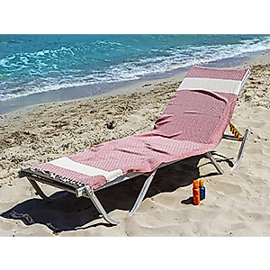 Aegean Turkish Beach Towel (37 x 73) for Adult - Prewashed for Soft Touch, 100% Cotton - Quick Dry Bath Towels with Amazing Colors - Unique Turkish Towels for Bathroom, SPA, Yoga Peshtemal- [Red]