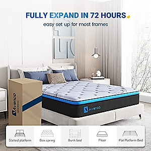 Avenco Twin Mattress for Kids,12 Inch Innerspring Hybrid Mattress Twin, Medium Firm Twin Size Mattress in a Box with Individual Pocket Springs & Comfort Foam for Pressure Relief