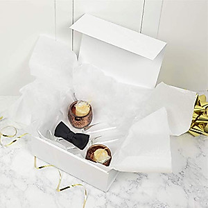 White Gift Box - 1 Pack Small Collapsible Magnetic Lid Luxury Cardboard Box for presents, gifts, Ornaments, Holiday, Weddings, Events, Small Businesses, Organization, Supplies, Crafting - 9.4x9.4x3.7