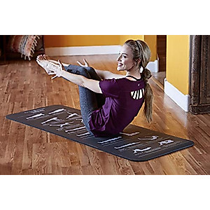 Gaiam Restore Fitness Exercise Mat with Self-Guided Exercise Illustrations Printed on Mat, 10mm Thick