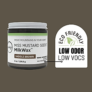 Miss Mustard Seed's MilkWax - Wax for Furniture, Wood, Cabinets, and Walls, Premium Quality, Low Odor (Saddle Brown, 8 oz)