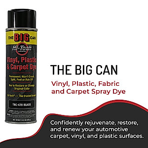 HI-TECH Big Can Vinyl, Plastic, Fabric and Carpet Spray Dye, Black, 15oz | Permanent Color Restorer for Carpet and Upholstery | Won't Crack, Split, Peel, or Rub Off