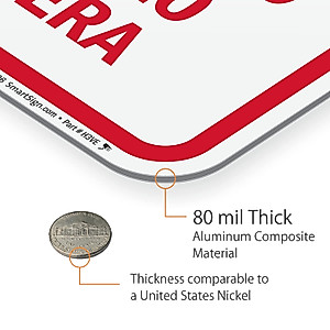 SmartSign Notice All Activities Monitored By Video Camera Sign - 2 Pack, 18 x 12 inch, 2mm Aluminum Composite, Red/Black on White, Made in USA