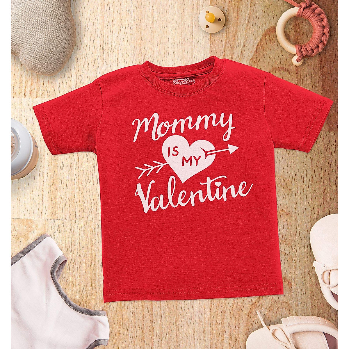 Mommy is My Valentine Heart Toddler Cotton T-Shirt Love Tee Shirts 2T Red