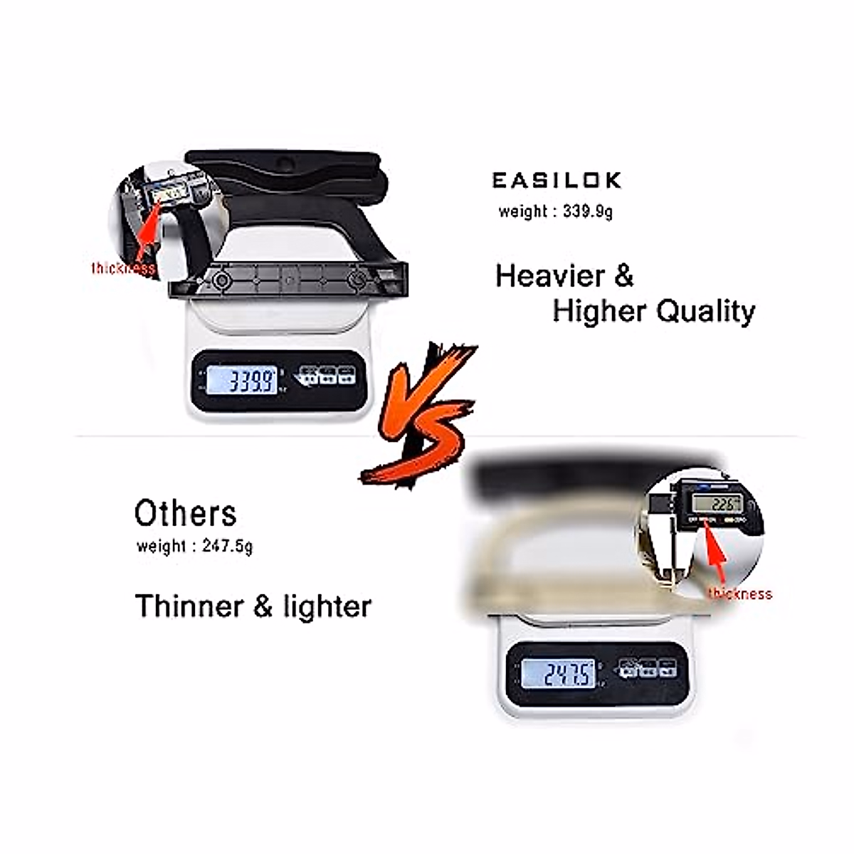 EASILOK Sliding Patio Door Handle Set with Mortise Lock, Heavy Duty Replacement Sliding Glass Door Handle Set, Fits Door Thickness from 1-1/2" to 2-4/25", 3-15/16”Screw Hole Spacing, Non-Handed