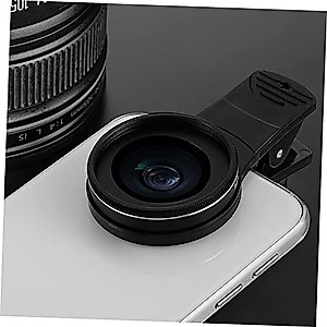 Hemobllo 2pcs on K Kit Pouch Smart Lens Clip Carry Angle Portable Cell for Mobile Wide Mm High Fish Attachment Compatible with Most Smartphones Lenses Black Len Macro Phone Eye Camera