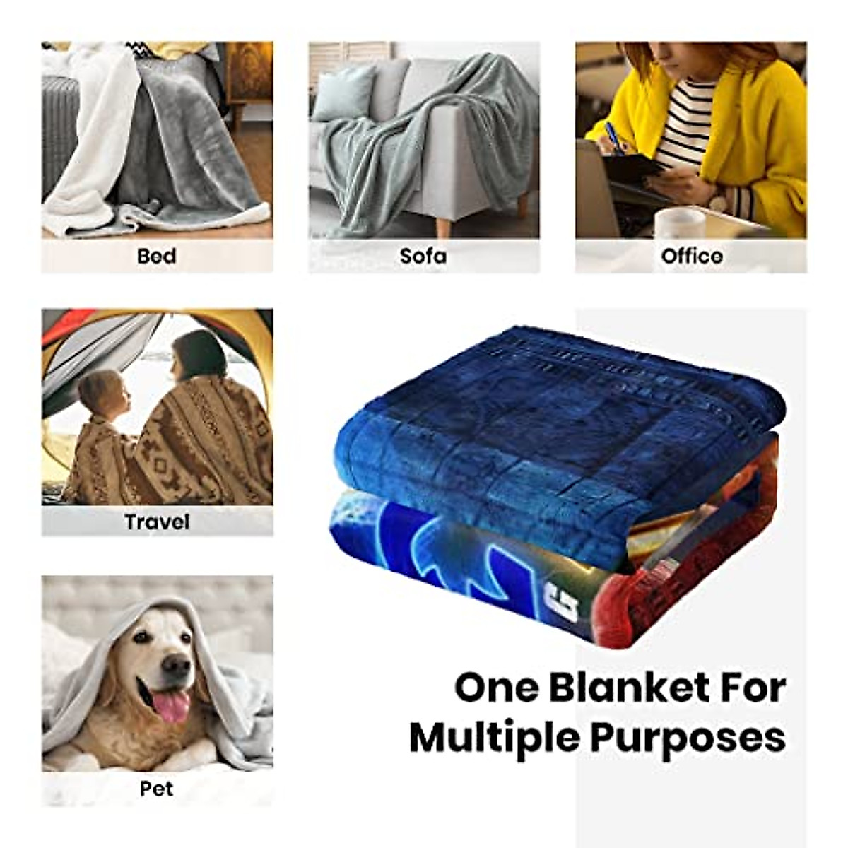 Trendy Blanket, Ultra-Soft Warm Cozy Fleece Throw Blanket, Smooth Fuzzy Flannel Plush Blankets for Bed Sofa Gift Home50 x40