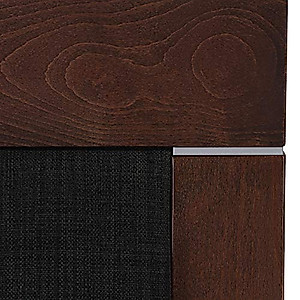 Cortesi Home Tia Walnut Finish Dining Chair in Charcoal Fabric, Set of 2, Brown