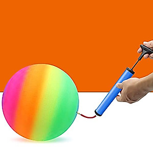 Zantrech 6 Pack Playground Balls Kickballs Dodgeballs, 8.5 Inch Rainbow Playground Ball Set for Kids and Adults, Handball Gaga Ball Four Square Balls for Outdoor Schoolyard Games with Hand Pump