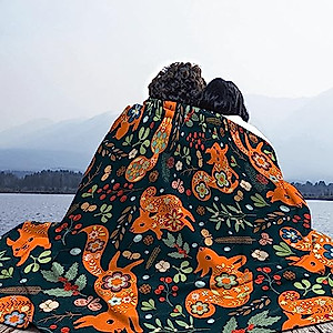 Squirrels Blanket Gift for Girl Women Blanket Super Soft Cozy Warm Throw for Couch Bed Sofa Office Decor All Season 50 * 40" S for Kid