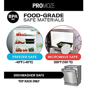 15-Pack Meal Prep Plastic Microwavable Food Containers meal prepping & Lids."{24 OZ.}" Black Rectangular Reusable Storage Lunch Boxes -BPA-free Food Grade- Freezer Dishwasher Safe -"PREMIUM QUALITY"