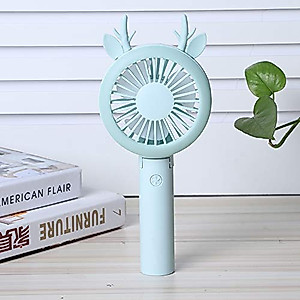 Boxwizard Handheld Fan Portable Battery USB Fan Mini Fan Electric Rechargeable Battery Foldable Handheld Folding Desk Fan Charging for Travel Office Room(A)