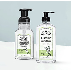 J.R. Watkins Foaming Hand Soap with Pump Dispenser, Moisturizing Foam Hand Wash, All Natural, Alcohol-Free, Cruelty-Free, USA Made, Neroli & Thyme, 9 fl oz, 3 Pack