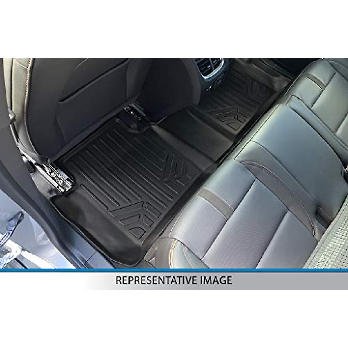 SMARTLINER Custom Fit Floor Mats 2 Row Liner Set Black Compatible with 1999-2007 Compatible with Ford F-250 / F-350 / F-450 Super Duty Crew Cab