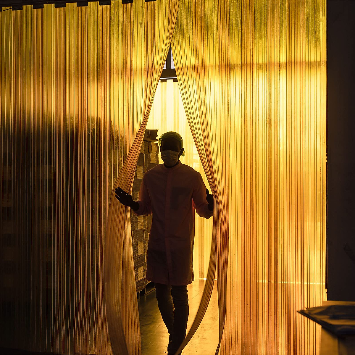 PATIKIL 6.8' x 7.5" Plastic Vinyl Strip Curtain, Clear PVC Freezer Curtain with Mounting Bracket for Walk-in Freezer Coolers Door Warehouse, Transparent