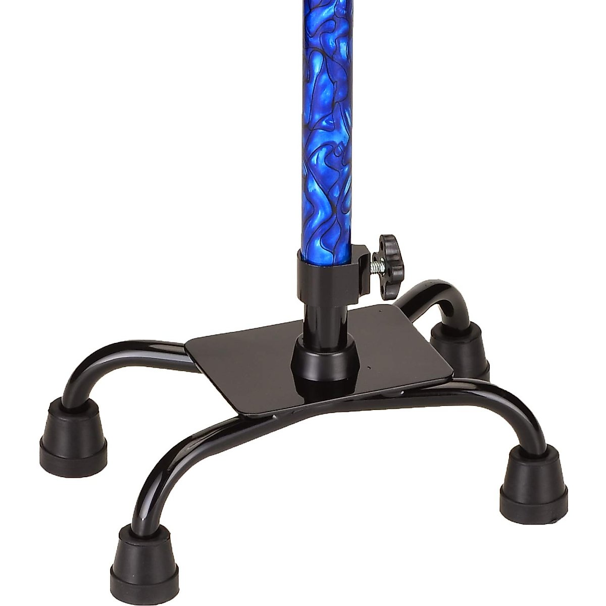 NOVA Designer Quad Cane, Lightweight Four Legged Walking Cane with Soft Grip Handle, Height (for users 4’11” - 6’4”) and Left or Right Adjustable, Blue Waves Design