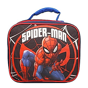 Spiderman Backpack and Lunch Box for Boys - Bundle with 15” Spiderman Backpack, Spiderman Lunch Bag, Water Pouch | Spiderman School Backpack with Lunch Kit