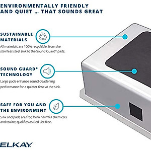 Elkay ELUH211510 Lustertone Classic Single Bowl Undermount Stainless Steel Sink