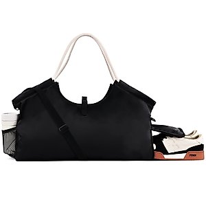 SunFlowerLife Waterproof Sports Tote Gym Bag Swimming Yoga,Travel Duffel Bag For Women, Tote Carry On Bag with Wet Pocket & Shoes Compartment, Weekender Bags For Women Travel (B-Black)