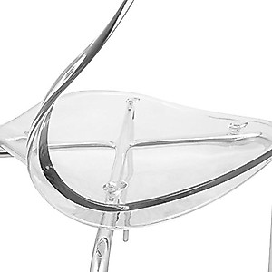 LeisureMod Modern Oyster Side Chair (Set of 2), Clear