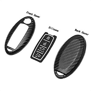 TANGSEN Smart Key Fob Case for INFINITI EX FX X G JX M Q QX SERIES for NISSAN ALTIMA COUPE ARMADA GT-R MAXIMA MURANO CROSS CABRIOLET PATHFINDER ROGUE SENTRA VERSA 4 Button Keyless Entry Remote Cover