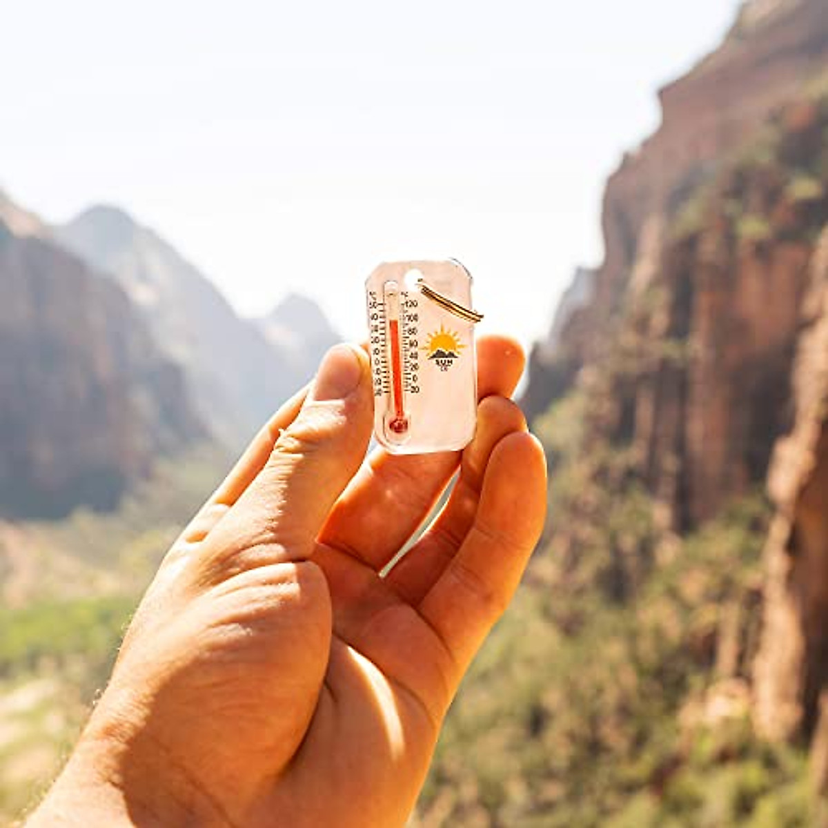 Sun Company Original Zip-o-gage - Zipper Pull Thermometer for Jacket, Parka, or Backpack | Mini Outdoor Keychain Thermometer with Windchill Chart on Back