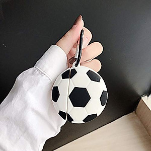 TYOROY 3D Soccer Case for Airpod Pro Case,3D Cute Cartoon Kids Soft Case,Teens Boys Men Lovely Cool Sports Soccer Football Style with Keychain for Airpod Pro Case (Soccer)