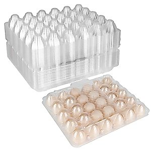 DAJAVE Plastic Egg Cartons Bulk, 20 Pack Clear Plastic Egg Carton Holds Up to 30 Eggs, Reusable Plastic Egg Holder for Family, Pasture, Farm Markets Display(Large)