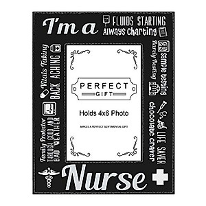 ThisWear Inspirational Nurse Appreciation Frame I'm A Nurse 4x6 Leatherette Photo Frame Black