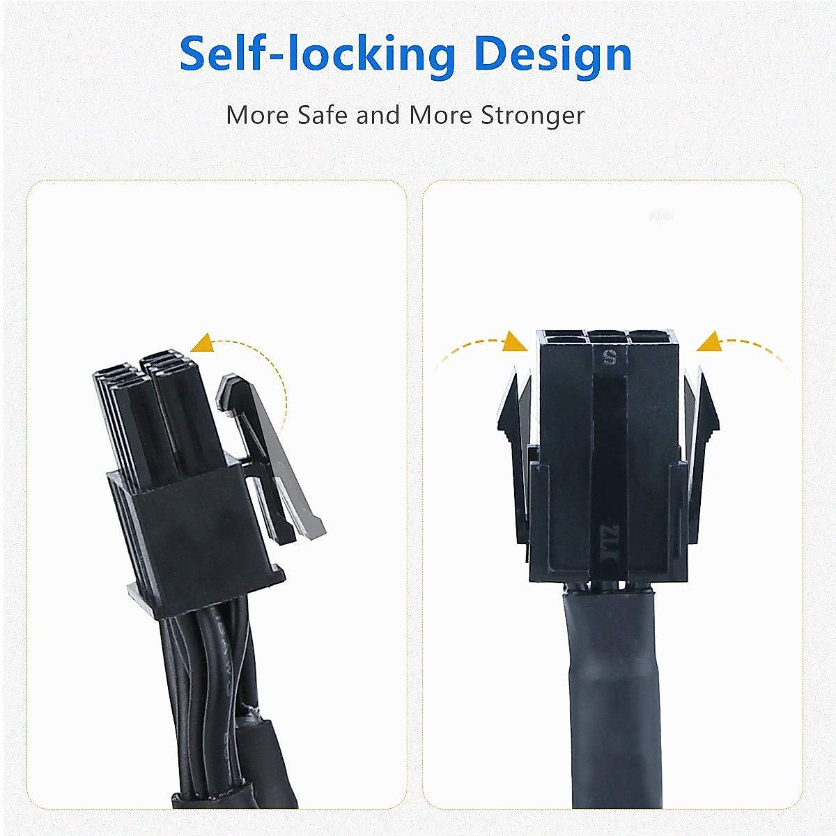 Dual 6 Pin Female to 8 Pin Male, GPU Power Adapter Cable 7.8inch Braided Sleeved, GPU Video Graphics Card Power Cable Connector