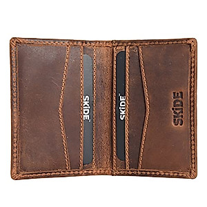 SKiDE Small Wallet for men | Minimalist Wallet & Cardholder wallet | Slim wallets for Men & Thin Bifold RFID Blocking Wallet | Front Pocket Wallet (CH2BDY) (Hunter Tan)