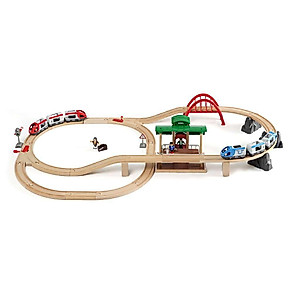 BRIO World - 33512 Travel Switching Set | Premium Wooden Train Toy Set with 42 Pieces & Accessories | Perfect for Children Ages 3 and Up | Compatible with All BRIO Railway Toys
