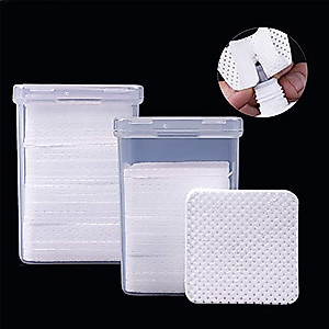 400 PCS Lash Extension Glue Wipes EBANKU Lint Free Glue Cleaning Cotton Pads for Eyelash Extensions Non Woven Nail Polish Remover Wipe Supplies - White