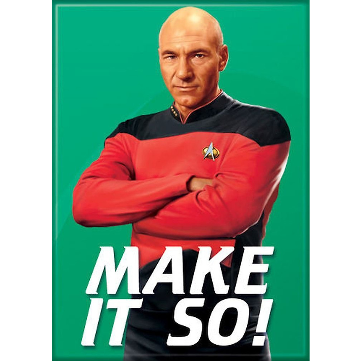 Ata-Boy Star Trek The Next Generation Jean-Luc Picard MAKE IT SO 2.5" x 3.5" Magnet for Refrigerators and Lockers