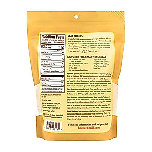 Bob's Red Mill 2 Organic Dark Rye Flour - 2 20 Ounce (1.25 lbs) Stand Up Resealable Bags