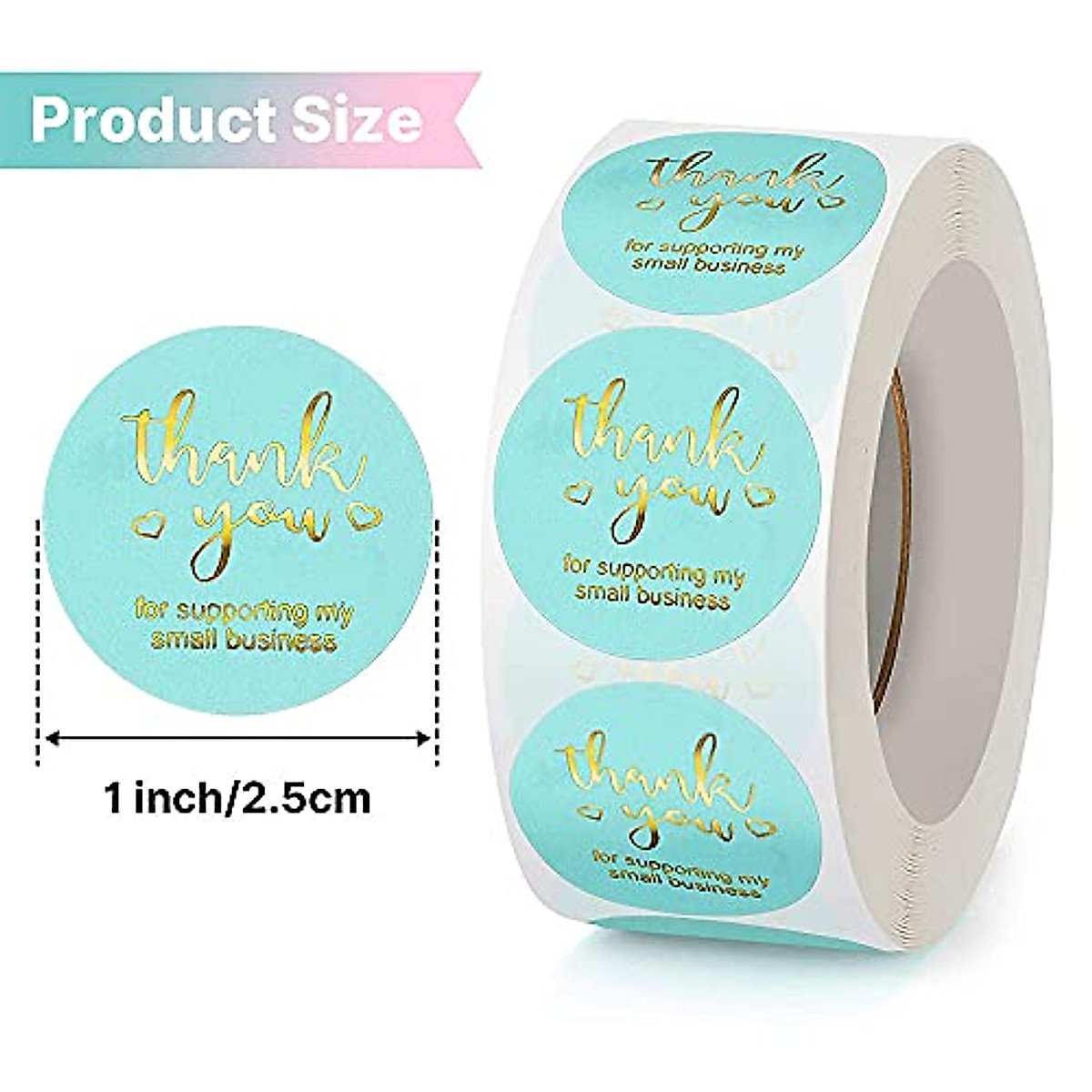 Thank You Stickers RollSmall Business Stickers Suitablefor Business and Boutique Packaging Envelope Sealing Various Holiday Party Gifts Thank You Labels (Blue)