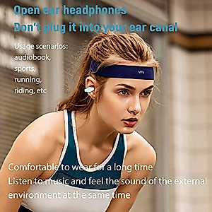 Mnvesz Open Ear Headphones,Wireless Bluetooth Earbuds, Earbud & in-Ear Headphones, Wireless Earbuds, Bluetooth 5.3 Clip-on Earphones, 30 Hours Playtime with Charging Case, Workout Headphones(Blue)