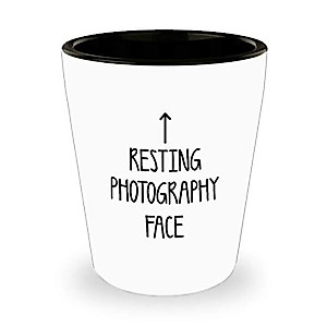 For Photographer Resting Photography Face Funny Witty Gag Ideas Drinking Shot Glass Shooter Birthday Stocking Stuffer
